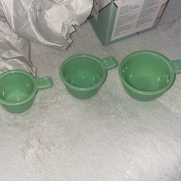 Kitchen | Jadeite Depression Style Glass 3 Pc Nesting Measuring Cups ...